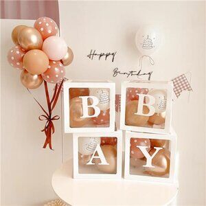 Party Supplies | Baby Boxes With Letters Clear Balloon Boxes For Baby ...
